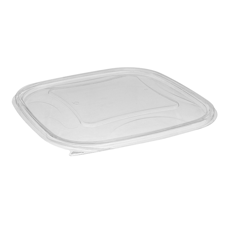 9" x 9" Recycled Plastic Square Flat Lid for 48–64oz. base , Clear, 150 ...