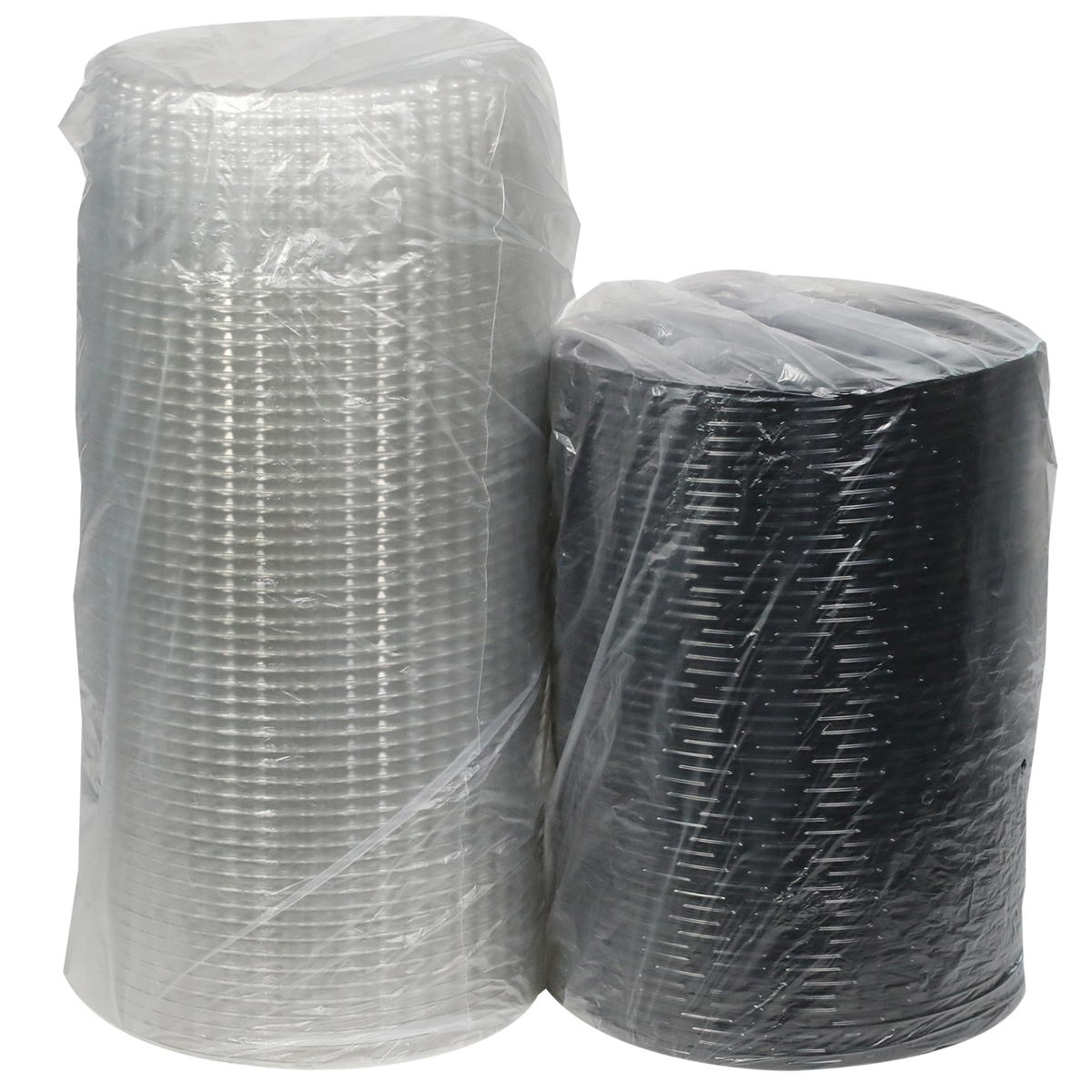 4" Tall Fluted Dome and Base for 8" Cake, Black Base / Clear Dome, 100 ...