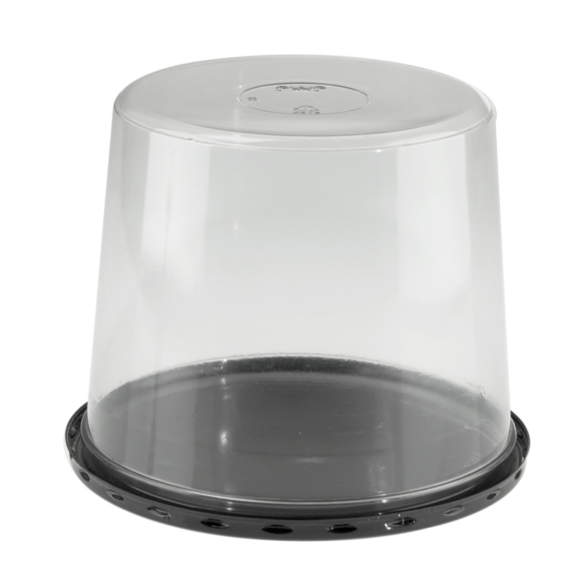 5.5" Tall Smooth Dome and Flat Base for 5" CAKE, Black Base / Clear ...