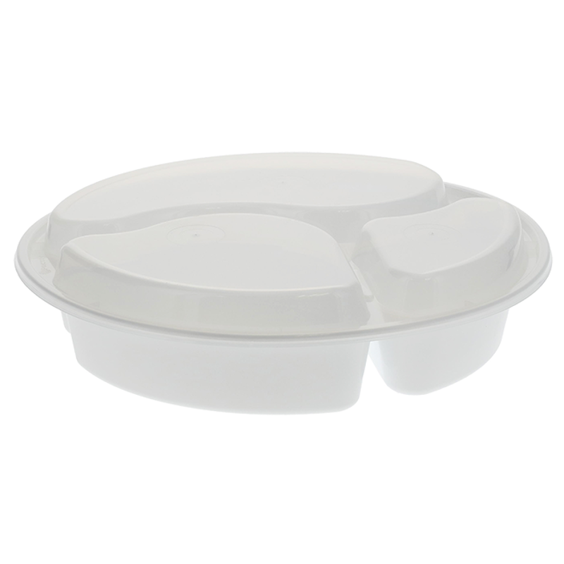 VERSAtainer® 39 oz. Round 3-Compartment Container and Lid Combo ...