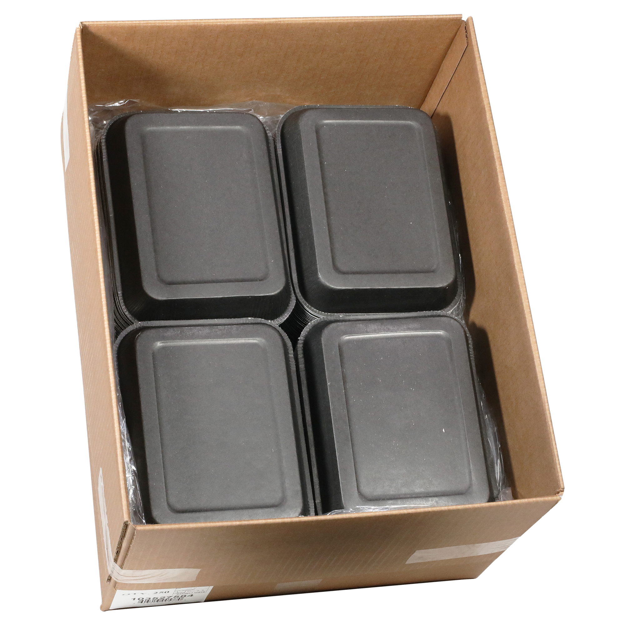 45 oz. PFAS-Free Pressware Ebony Premier Dual-Ovenable Paperboard Trays ...
