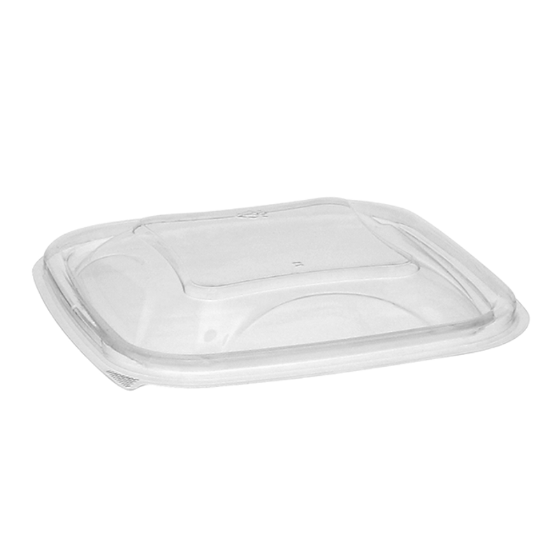 5" x 5" Recycled Plastic Square Dome Lid for 8, 12, 16 oz. base, Clear ...