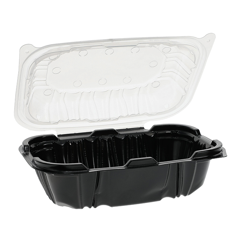 Crisp2Go 9 x 6 x 3.3" Extra Vented PP Dual-Color Hinged-Lid Container ...