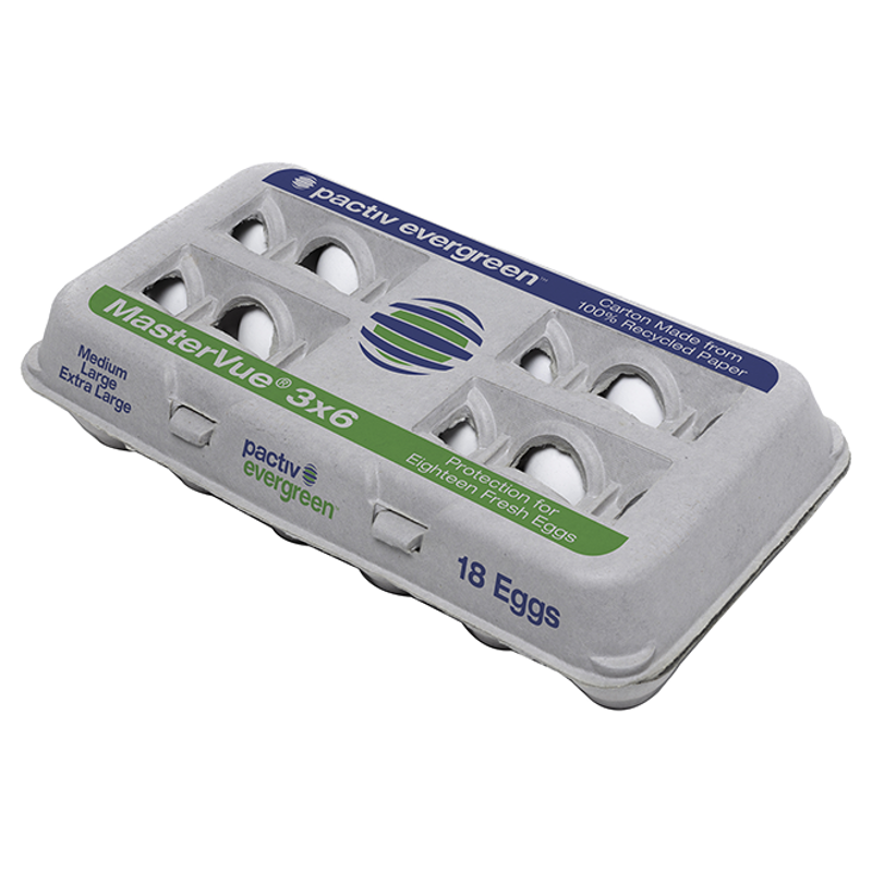 3 x 6" Stock Unprinted Egg Carton | Pactiv Evergreen
