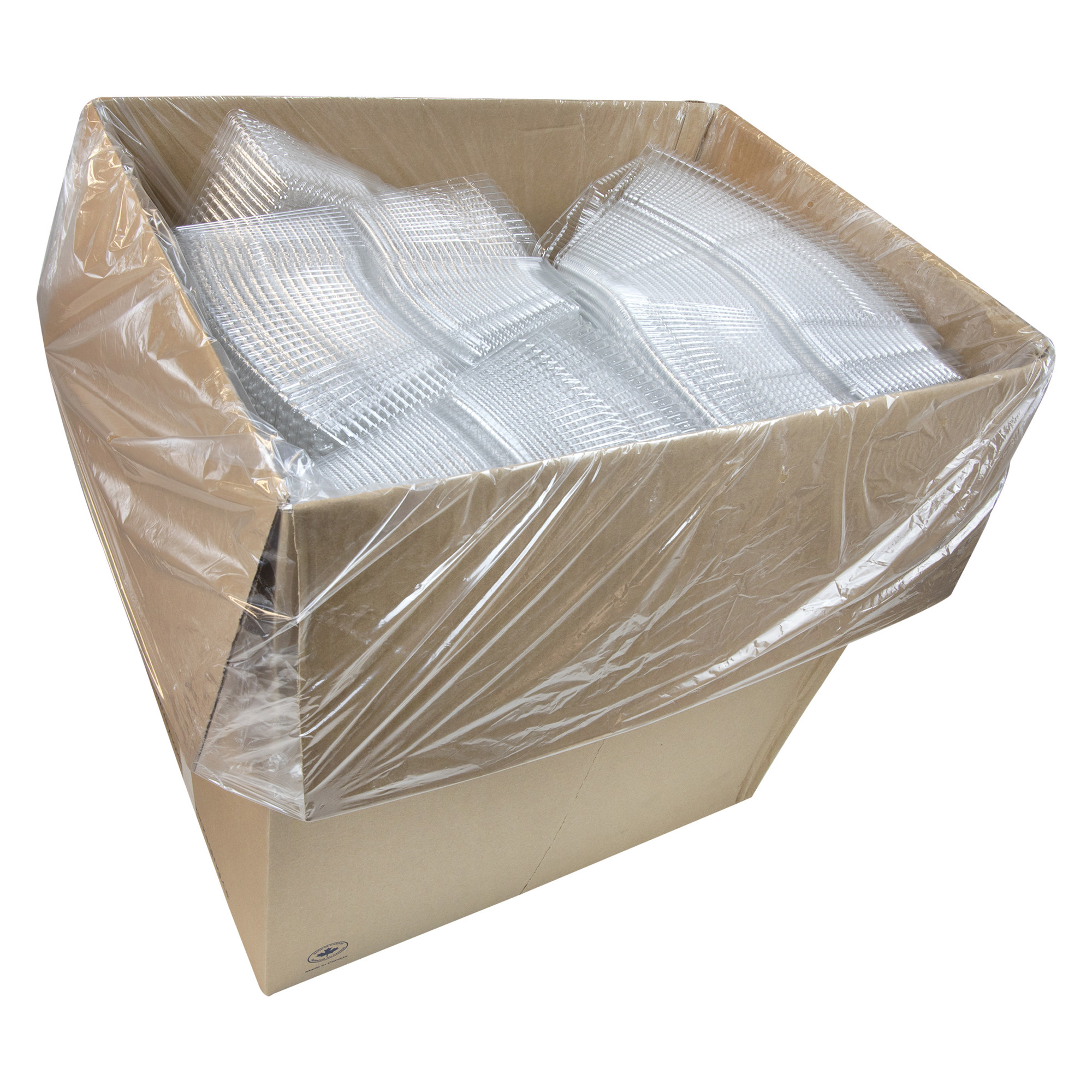 6 x 6 x 1.875" PET Hinged Lid Container | Pactiv Evergreen