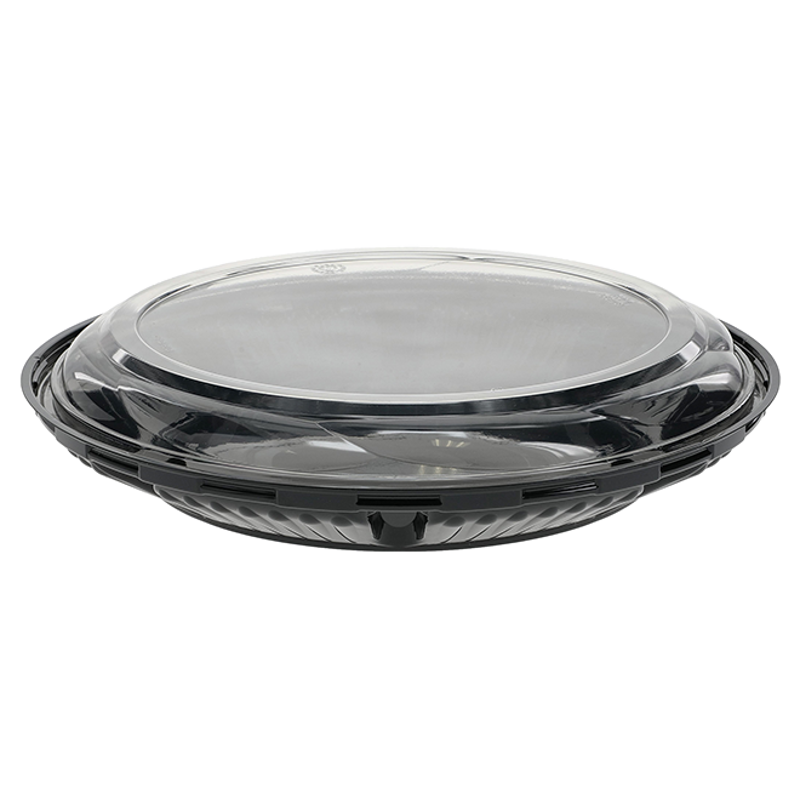 1" Tall Swirl Dome and Pie Base for 10" Pie, Black Base / Clear Dome ...