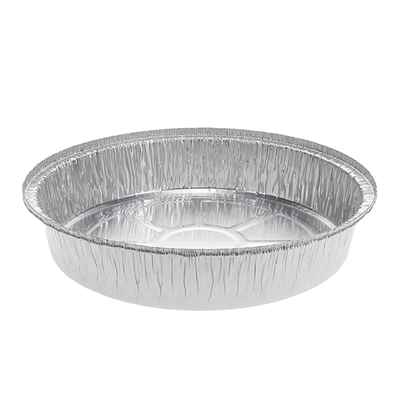 9" Aluminum Round Hemmed Edge Container | Pactiv Evergreen