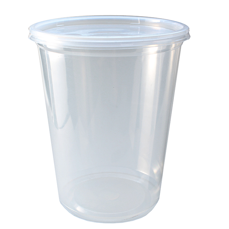 Pro-Kal 32 oz. Polypropylene Round Deli Containers and Lids Combo Pack ...