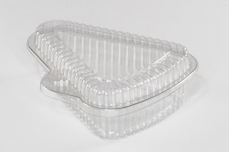 11.75 x 5.5 x 2'' PET Pie Wedge Hinged Lid Container - Shallow Dome ...