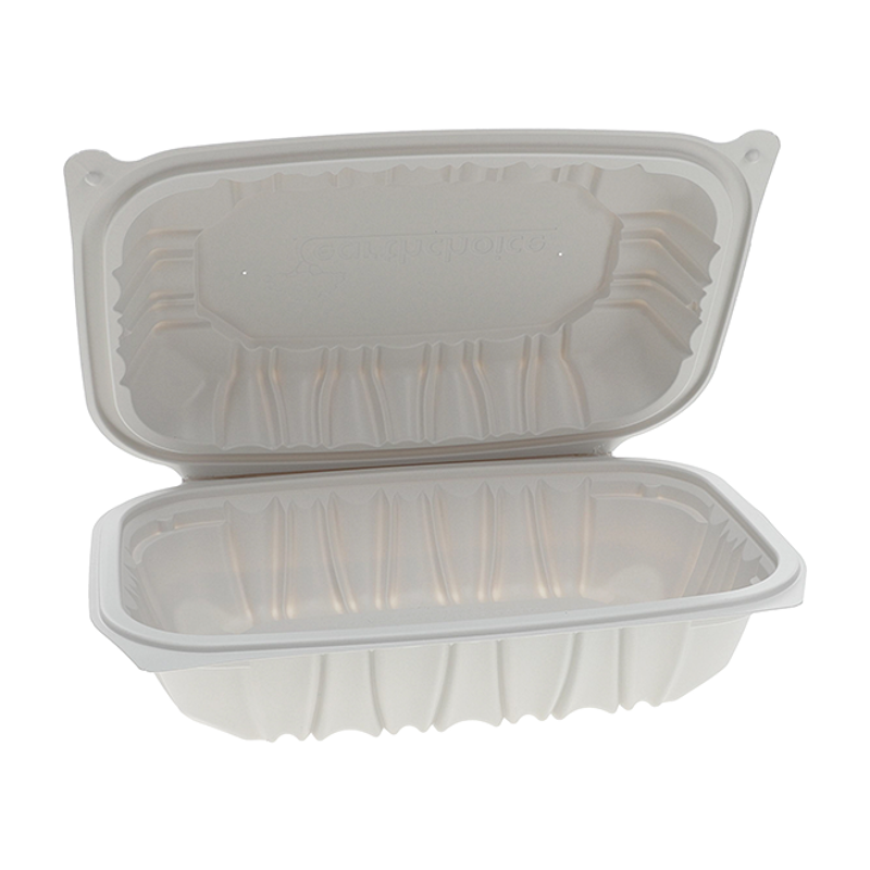 9 x 6" Shallow Non-Vented MFPP Hinged Lid Container | Pactiv Evergreen