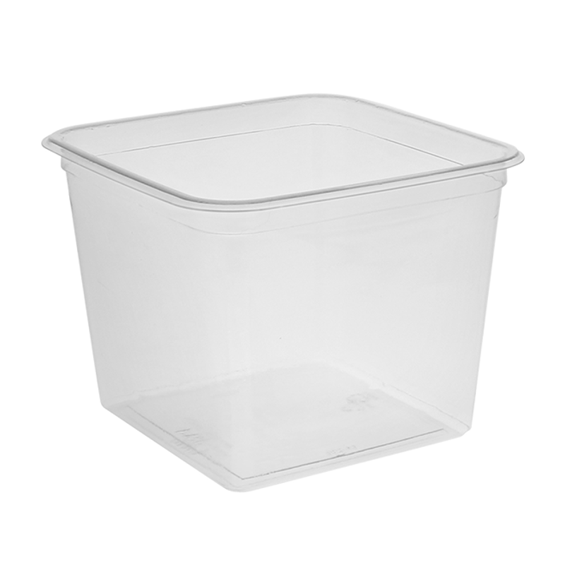 6" 60 oz. Recycled Plastic Square Container, Clear, 180 ct. | Pactiv ...
