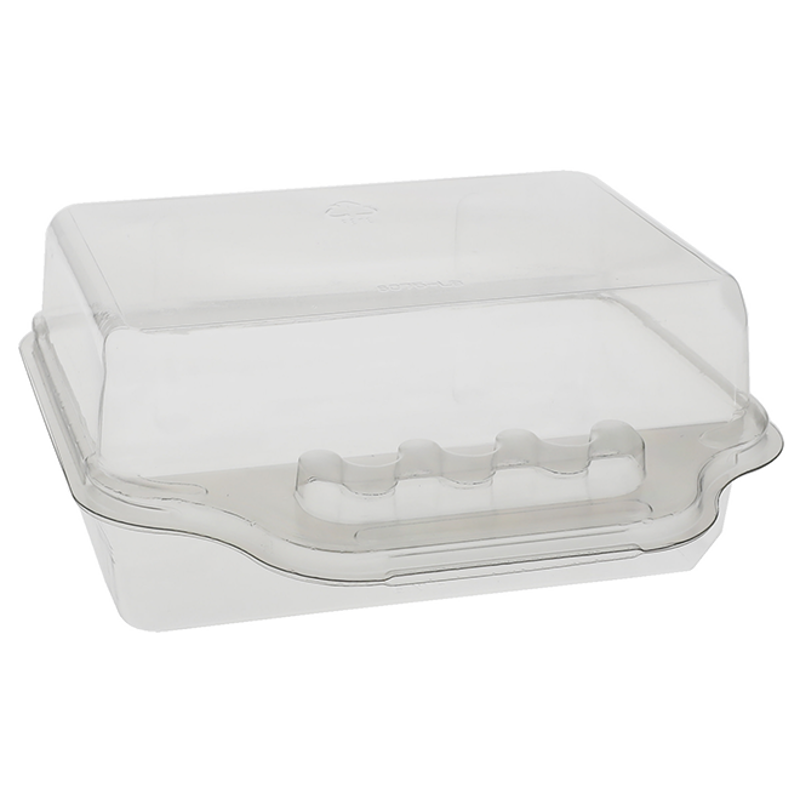 7" X 6" Plastic Hinged Lid 1 Compartment Lunch Box Container, Clear ...