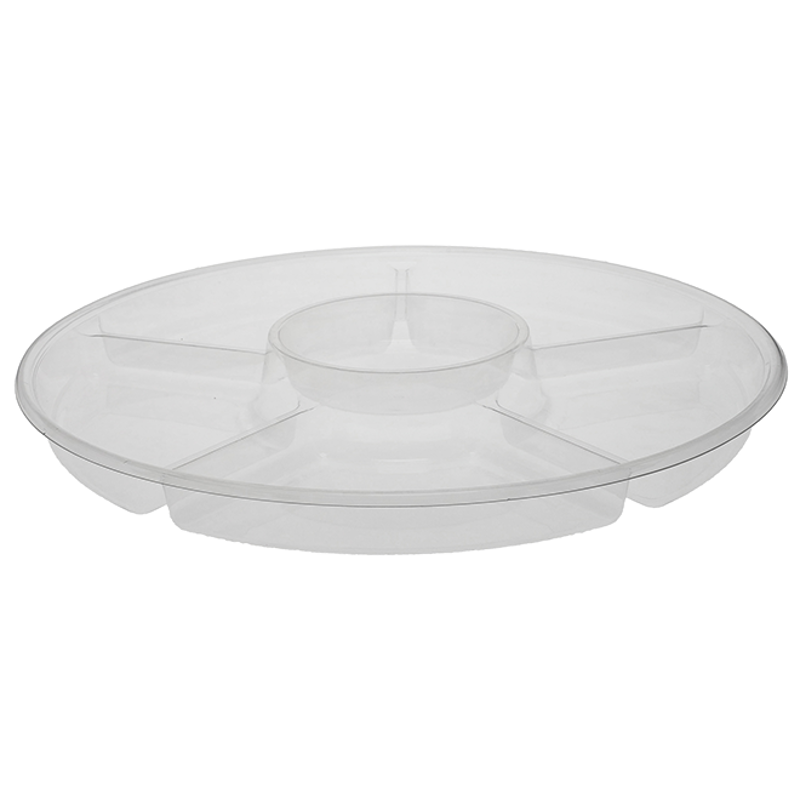 16" Round PET 5-Compartments Platter | Pactiv Evergreen