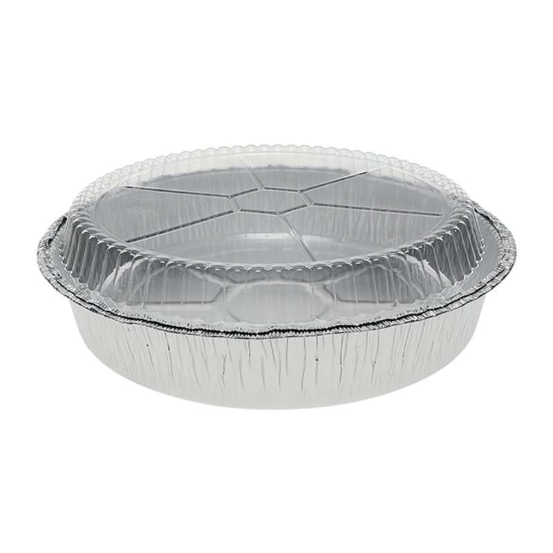 9" Round Aluminum Container and Dome Lid | Pactiv Evergreen
