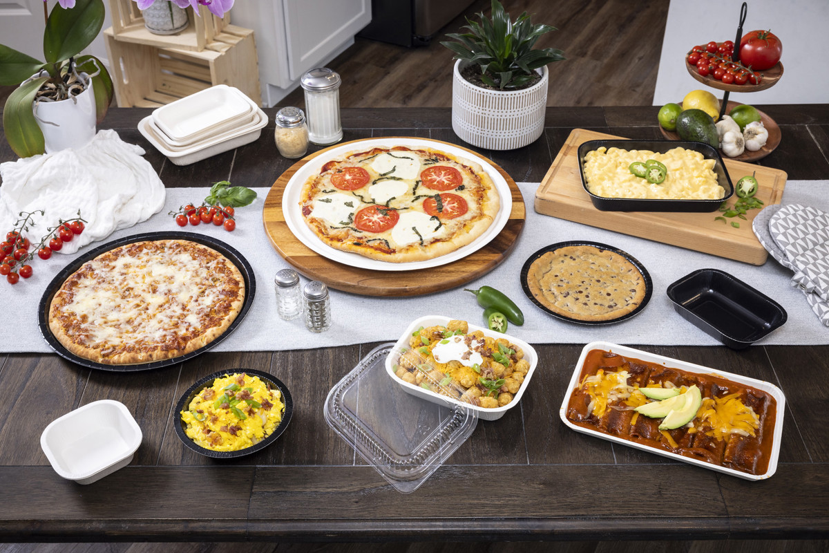 5 x 7" PFAS-Free Dual-Ovenable Paperboard Tray | Pactiv Evergreen