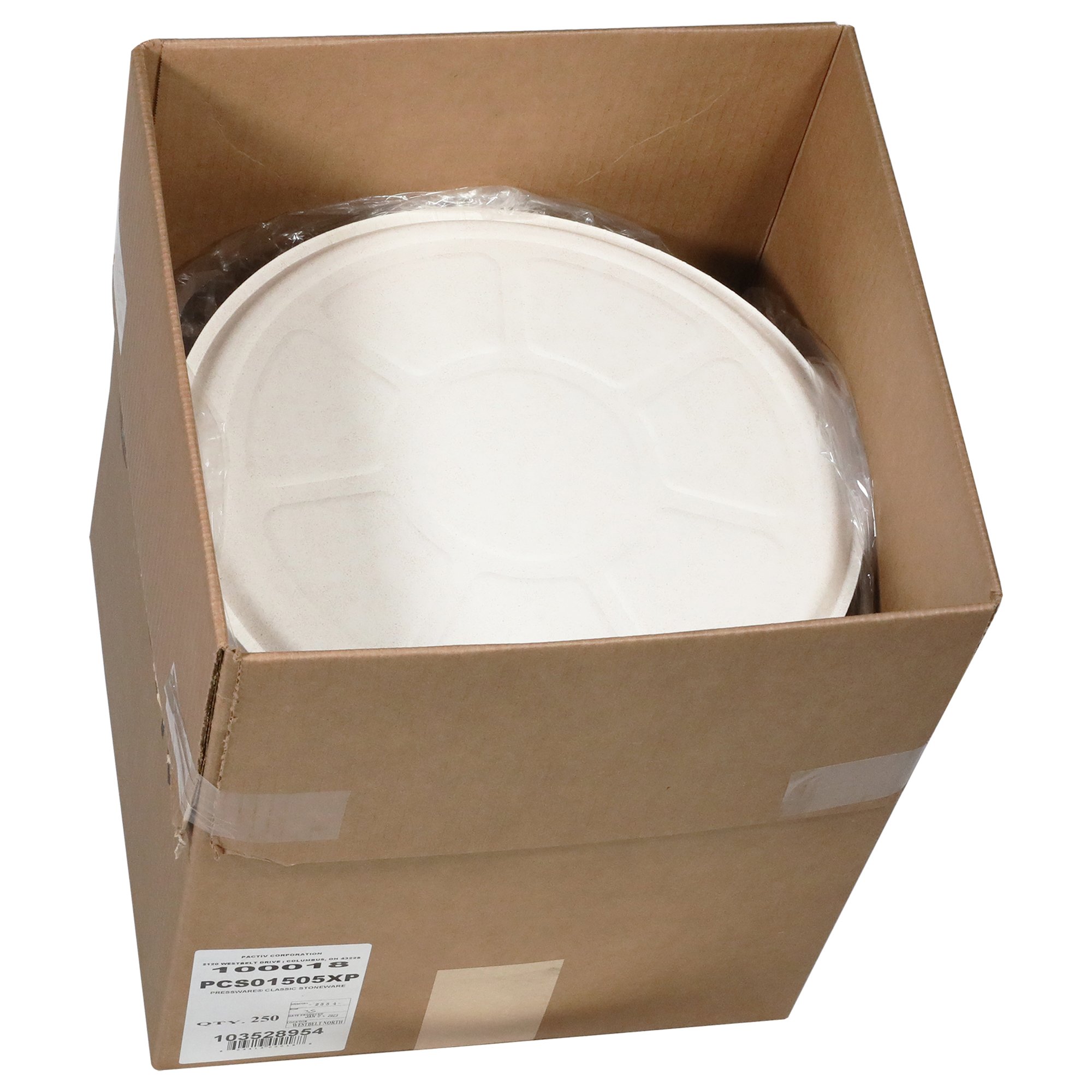 15" Round PFAS-Free Pressware Classic Stoneware Ovenable Paperboard ...